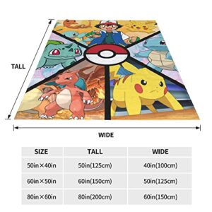 Annviopn Anime Cartoon Cute Blanket 60"X80" Personalized Print Throw Blanket Cozy Soft Blanket to Provide Warm Fluffy Cute Blankets Birthday Fluffy Cute Blankets