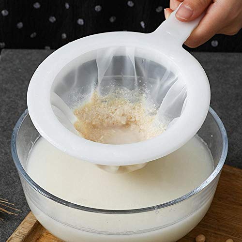 Kitchen Ultra-Fine Nylon Mesh Strainer I Plastic Sieve Fine Mesh Filter Spoon For Soy Milk Coffee Milk Yogurt Juice Kefir Honey Wine coladores de cocina (100 Mesh)