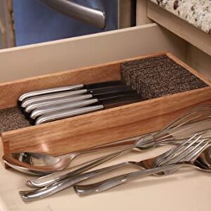 Knifedock - In-drawer Kitchen Knife Storage - The Cork Composite Material Never Dulls Your Blades. Great Gift for Any Chef! Enables you to Easily Store and Identify Your Knives At a Glance.