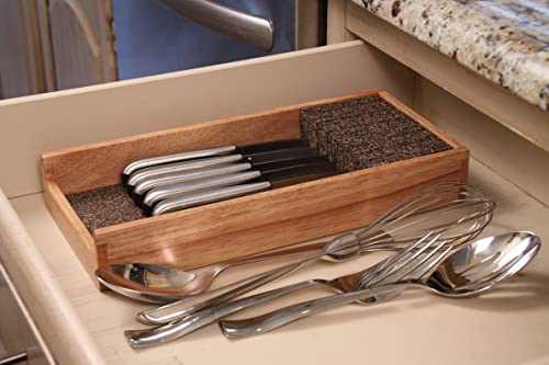 Knifedock - In-drawer Kitchen Knife Storage - The Cork Composite Material Never Dulls Your Blades. Great Gift for Any Chef! Enables you to Easily Store and Identify Your Knives At a Glance.