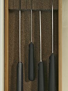 Knifedock - In-drawer Kitchen Knife Storage - The Cork Composite Material Never Dulls Your Blades. Great Gift for Any Chef! Enables you to Easily Store and Identify Your Knives At a Glance.