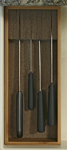 Knifedock - In-drawer Kitchen Knife Storage - The Cork Composite Material Never Dulls Your Blades. Great Gift for Any Chef! Enables you to Easily Store and Identify Your Knives At a Glance.