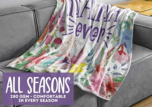 InnoBeta Nana Throw Blanket - Best Nana Ever Flowers - Nana Gifts Flannel Blankets on Mother's Day, Christmas, Birthday, Thanksgiving - 50" x 65"