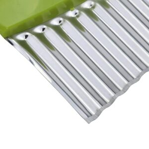 Antrader Stainless Steel Potato Carrot Chip Vegetable Crinkle Wavy Chopper Cutter French Fry Slicer 1 Pack/Set, Green