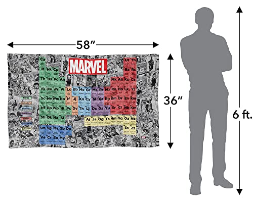 LOGOVISION Marvel Avengers Blanket, 36"x58", Marvel Periodic Table, Fleece Blanket