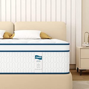 maxzzz king mattress, 14 inch hybrid memory foam mattress with individual pocket springs, king mattress in a box, pressure relief & motion isolation, medium firm bed mattress,us-made