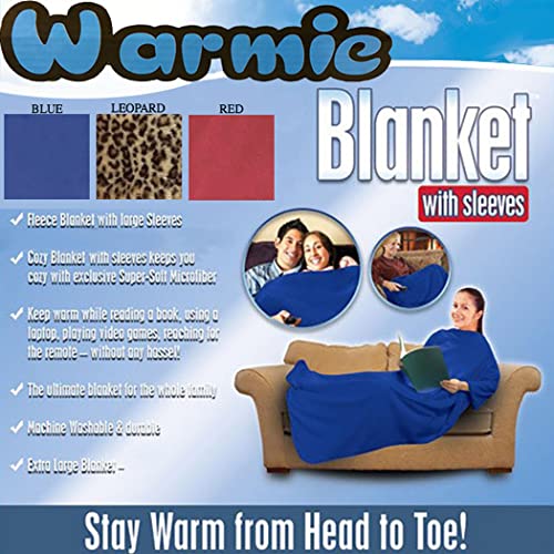 Warmie- Cozy Blanket with Sleeves Super Soft Fleece Warm Cozy Hands Free Reading Surfing Internet Watching Tv (Leopard 70" X 50")