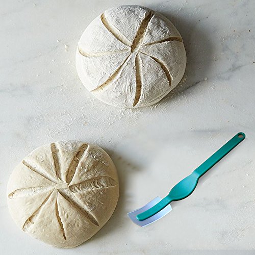 M JINGMEI Banneton Proofing Basket 9" Round Banneton Brotform for Bread and Dough [FREE BRUSH] Proofing Rising Rattan Bowl(1.5 Pounds of Dough) + FREE LINER + BREAD LAME