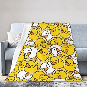 gbuzozie fleece blanket cute duckies lightweight ultra-soft micro cartoon rubber ducks throw blanket for sofa couch bed camping travel - super soft cozy microfiber blanket 50"x40"