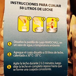 10 Tabletas de cuajo Marschall 50 para hacer queso rennet tablets sheese