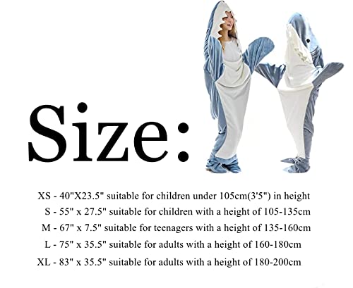 Shark Blanket Hoodie,Shark Sleeping Bag,Wearable Blanket Hoodie Super Soft Cozy Flannel for Adult Women Men Shark Gift (L, 75"x35.5")