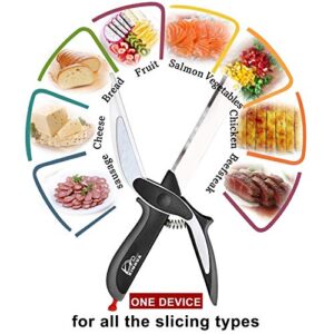 YD YD XINHUA Kitchen Food Cutter Chopper Clever Kitchen Knife with Cutting Board, Clever Multipurpose Food Scissors Stainless Steel Vegetable Slicer Fruit Cutter Quick & Easy to Cut BBQ Tools