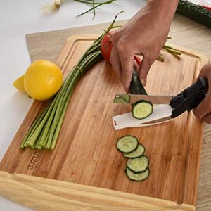 YD YD XINHUA Kitchen Food Cutter Chopper Clever Kitchen Knife with Cutting Board, Clever Multipurpose Food Scissors Stainless Steel Vegetable Slicer Fruit Cutter Quick & Easy to Cut BBQ Tools