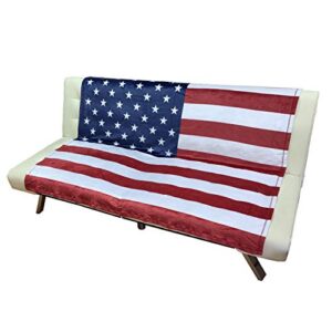 Patriotic Throw Blanket for Couch - 50" x 60", American Flag, Soft Cozy Fleece, Stars & Stripes, Memorial Day, 4th of July, Home Decor, Red, White, Blue, USA, Living Room Sofa, Bed, Office