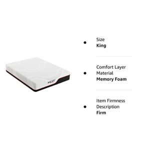 MLILY 12 Inch King Mattress, Manchester United Memory Foam Mattress in a Box Made in USA, Medium Plush, CertiPUR-US Certified