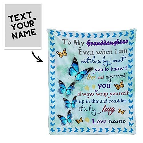 CUXWEOT Custom Blanket with Name Personalized to My Granddaughter Soft Fleece Throw Blanket for Gifts (50 X 60 inches)