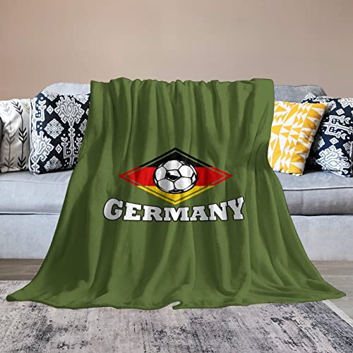 Germany Soccer Soccer Football Throw Blanket for Couch Bed Flannel Lap Blanket Lightweight Cozy Plush Blanket for All Seasons 50"x70"