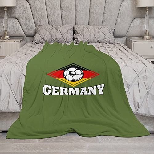 Germany Soccer Soccer Football Throw Blanket for Couch Bed Flannel Lap Blanket Lightweight Cozy Plush Blanket for All Seasons 50"x70"