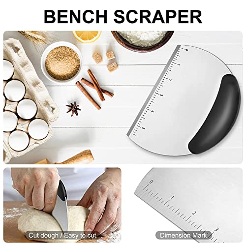 Pastry Cutter, Biscuit Cutter, Dough Scraper, Silicone Baking Mats, Stainless Steel Pastry Blender Set, Dough Cutter Biscuit Cutter Baking Pastry Mat Dough Blender Tools & Pastry Utensils (5 Pcs/Set)