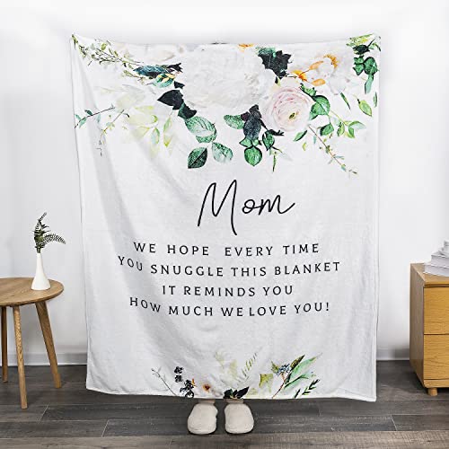 Gifts for Mom, Mother's Day Blanket Gifts for Mom, Mom Birthday Gifts from Daughter or Son, Snuggly Soft Cozy Mothers Day Blanket 60" x 50"