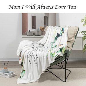 Gifts for Mom, Mother's Day Blanket Gifts for Mom, Mom Birthday Gifts from Daughter or Son, Snuggly Soft Cozy Mothers Day Blanket 60" x 50"