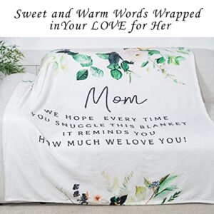 Gifts for Mom, Mother's Day Blanket Gifts for Mom, Mom Birthday Gifts from Daughter or Son, Snuggly Soft Cozy Mothers Day Blanket 60" x 50"