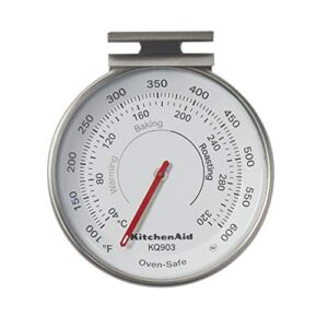 kitchenaid kq903 3-in dial oven/appliance thermometer, temperature range: 100f to 600f, stainless steel