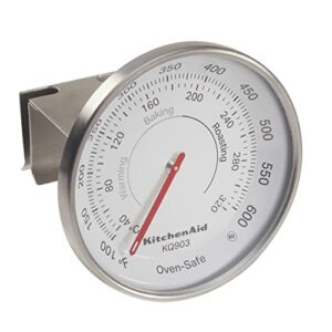 KitchenAid KQ903 3-in Dial Oven/Appliance Thermometer, TEMPERATURE RANGE: 100F to 600F, Stainless Steel