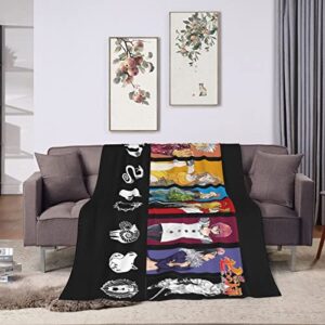 The Seven Deadly Sins Blankets Super Soft Warm Faux Fur Throw Blanket -Ultra-Soft Micro Fleece Blanket Twin, Warm, Lightweight, Pet-Friendly, Throw For Home Bed, Sofa & Dorm