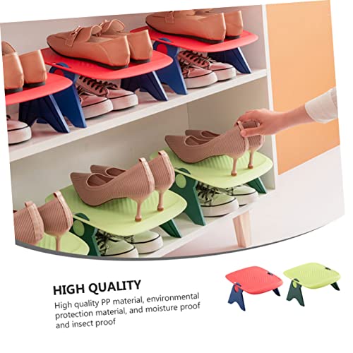 Cabilock 2pcs Storage Rack Shoe Tray Shoe Storage Rack Stackable Shoe Storage Shelf Bracket High Heels Organizer Shoe Stacker Space Saver Shoe Slots Holder Dorm Shoe Shelf Shoe Support Set