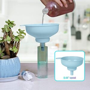 Wide Mouth Kitchen Funnel, Pisol Food Grade Plastic Cooking Canning Funnel with 4 Sizes Spouts for Filling Wide and Regular Mason Jars, Spray Dropper Oil Bottle Jug Spices Shampoo Powder Oats Sauce