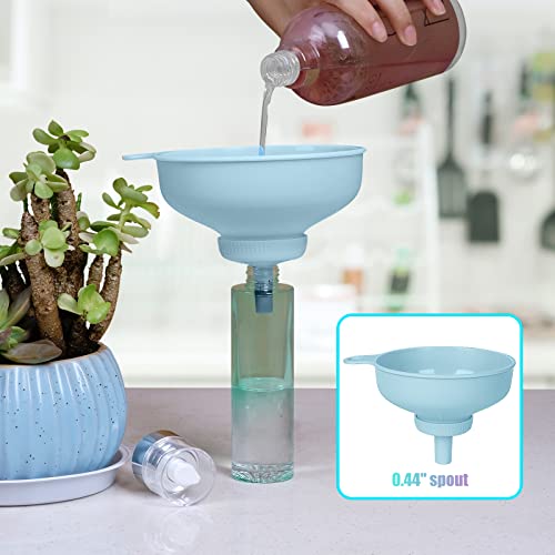 Wide Mouth Kitchen Funnel, Pisol Food Grade Plastic Cooking Canning Funnel with 4 Sizes Spouts for Filling Wide and Regular Mason Jars, Spray Dropper Oil Bottle Jug Spices Shampoo Powder Oats Sauce