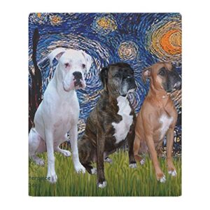 cafepress t starry night 3 boxers throw blanket super soft fleece plush throw blanket, 60"x50"