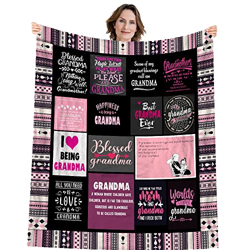 Best Grandma Blanket Gifts from Grandchildren Grandma Mothers Day Christmas Birthday Gifts | Best Grandma Ever Blanket Throw Blanket Presents Bday Gifts from Grandaughter Grandson 50” X 60”