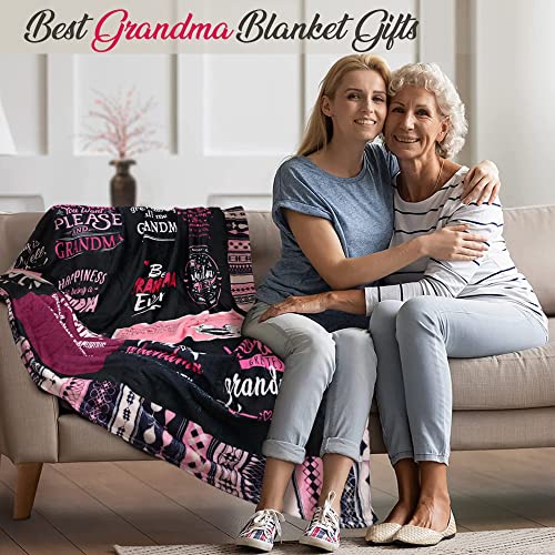 Best Grandma Blanket Gifts from Grandchildren Grandma Mothers Day Christmas Birthday Gifts | Best Grandma Ever Blanket Throw Blanket Presents Bday Gifts from Grandaughter Grandson 50” X 60”