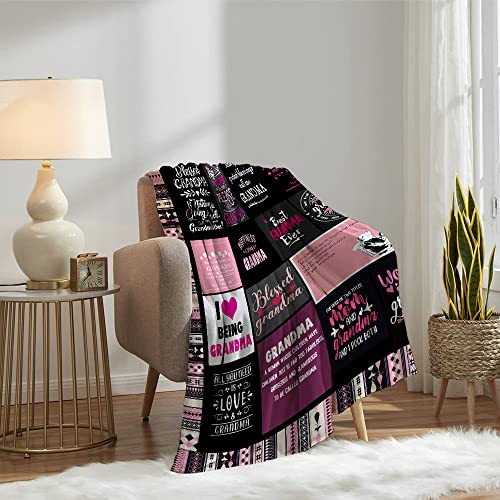 Best Grandma Blanket Gifts from Grandchildren Grandma Mothers Day Christmas Birthday Gifts | Best Grandma Ever Blanket Throw Blanket Presents Bday Gifts from Grandaughter Grandson 50” X 60”