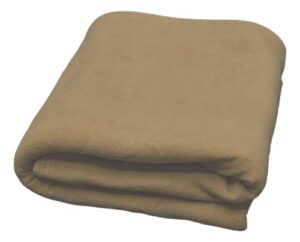 marquis mills serenity fleece blanket/bed, sofa, couch throw king size - 100% spun polyester 320 gsm - anti-pill - super soft, warm & cozy 108 inch x 90 inch - tan