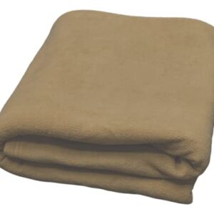 Marquis Mills Serenity Fleece Blanket/Bed, Sofa, Couch Throw King Size - 100% Spun Polyester 320 GSM - Anti-Pill - Super Soft, Warm & Cozy 108 Inch x 90 Inch - Tan