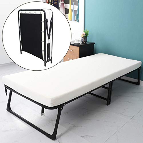 Apelila Folding Bed with Gel Thick Memory Foam Mattress Guest Beds Portable Foldable Day Bed (74.8x31.4x10.6 inch, New Arrivel)