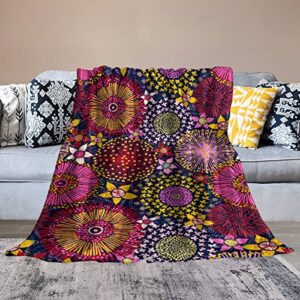 Australian Floral Throw Blanket for Couch Bed Flannel Lap Blanket Lightweight Cozy Plush Blanket for All Seasons 40"x60"