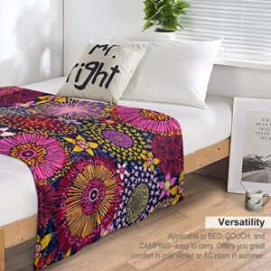 Australian Floral Throw Blanket for Couch Bed Flannel Lap Blanket Lightweight Cozy Plush Blanket for All Seasons 40"x60"