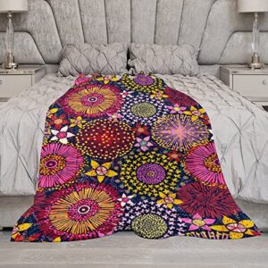 Australian Floral Throw Blanket for Couch Bed Flannel Lap Blanket Lightweight Cozy Plush Blanket for All Seasons 40"x60"