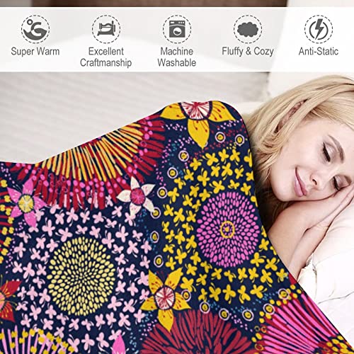 Australian Floral Throw Blanket for Couch Bed Flannel Lap Blanket Lightweight Cozy Plush Blanket for All Seasons 40"x60"