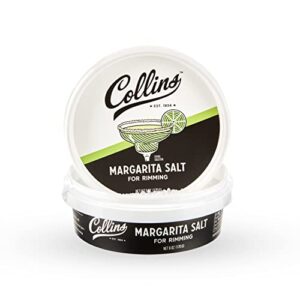 collins white margarita salt rimmer for cocktails, rimming salt for margarita glasses, perfect for tequila and mezcal drinks, rim salt for margarita and shot glasses, 6oz