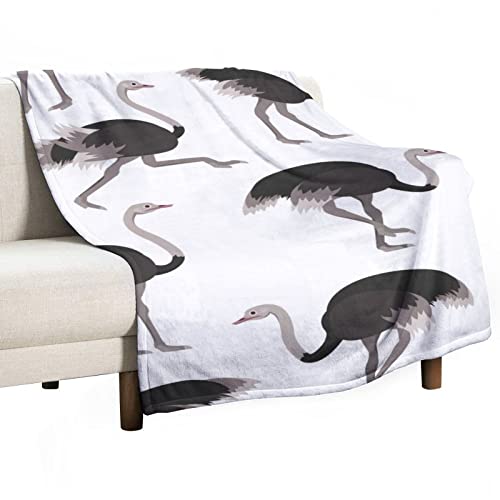 Ostrich Escapist Throw Blanket for Couch Bed Flannel Lap Blanket Lightweight Cozy Plush Blanket for All Seasons 30"x50"