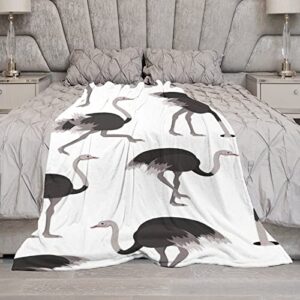 Ostrich Escapist Throw Blanket for Couch Bed Flannel Lap Blanket Lightweight Cozy Plush Blanket for All Seasons 30"x50"