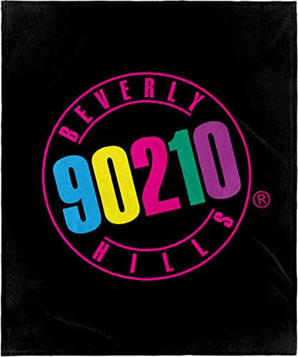 INTIMO Beverly Hills 90210 Logo Super Soft and Cuddly Plush Fleece Throw Blanket 50" x 60" (127cm x152cm)