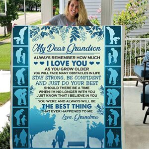 maylian grandma's love to grandson - premium 3d printed fleece blanket - perfect romantic birthday gift