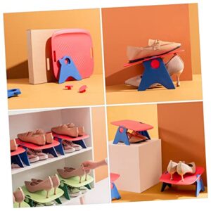 Zerodeko 1 PC No Detachable Simple Organization Shelf Creative Organizer Shoes Home Space-Saving Require Storage Thickened Blue Saver Stacker Space for Stand Holder Red Assembly