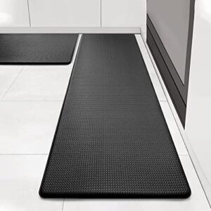 artnice anti fatigue kitchen mats 2 piece,black kitchen rugs and mats sets, memory foam waterproof floor mat for kitchen,mat for standing desk anti-fatigue for work place, kitchen,living room,laundry